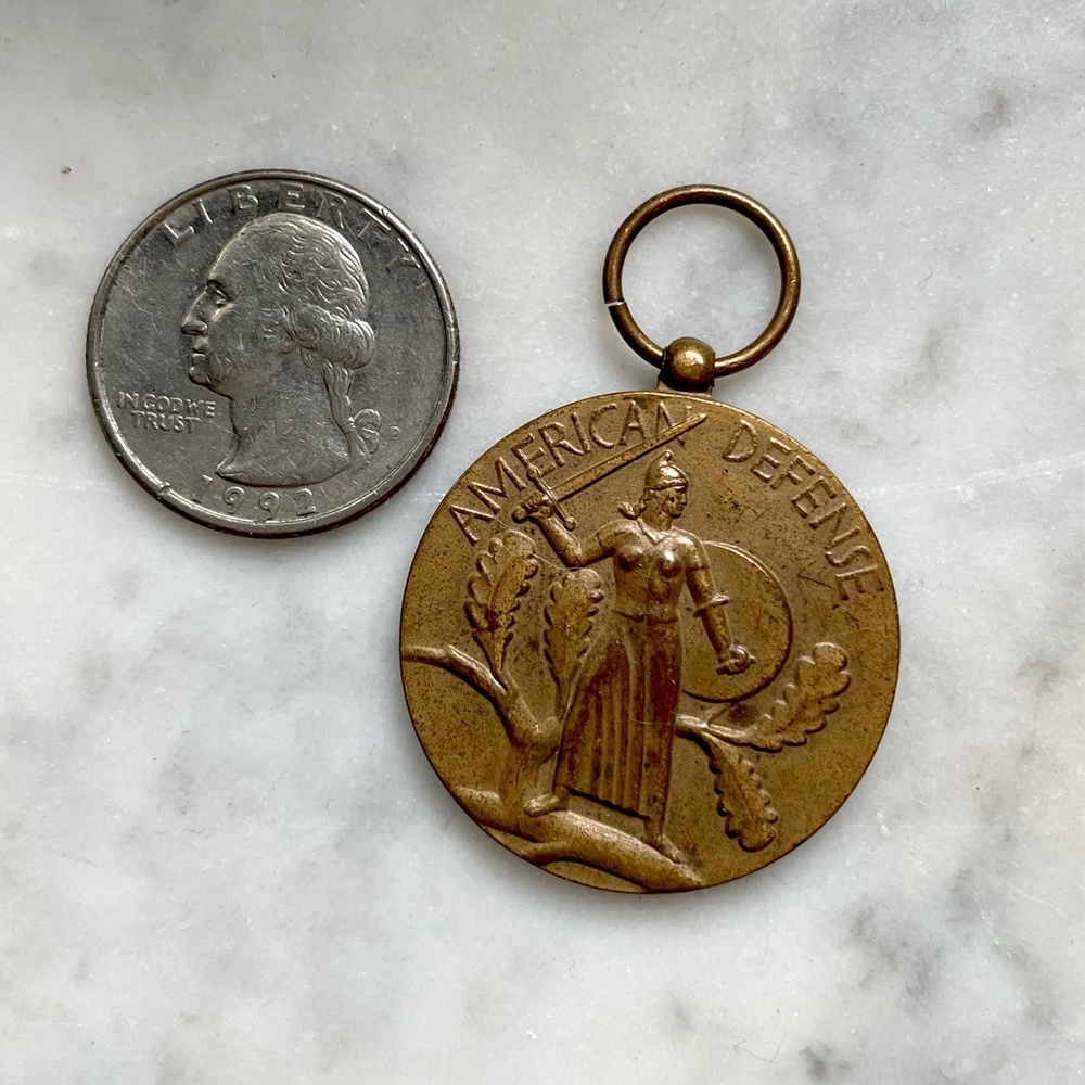 Bronze Antique “American Defense” Coin Pendant - Gem